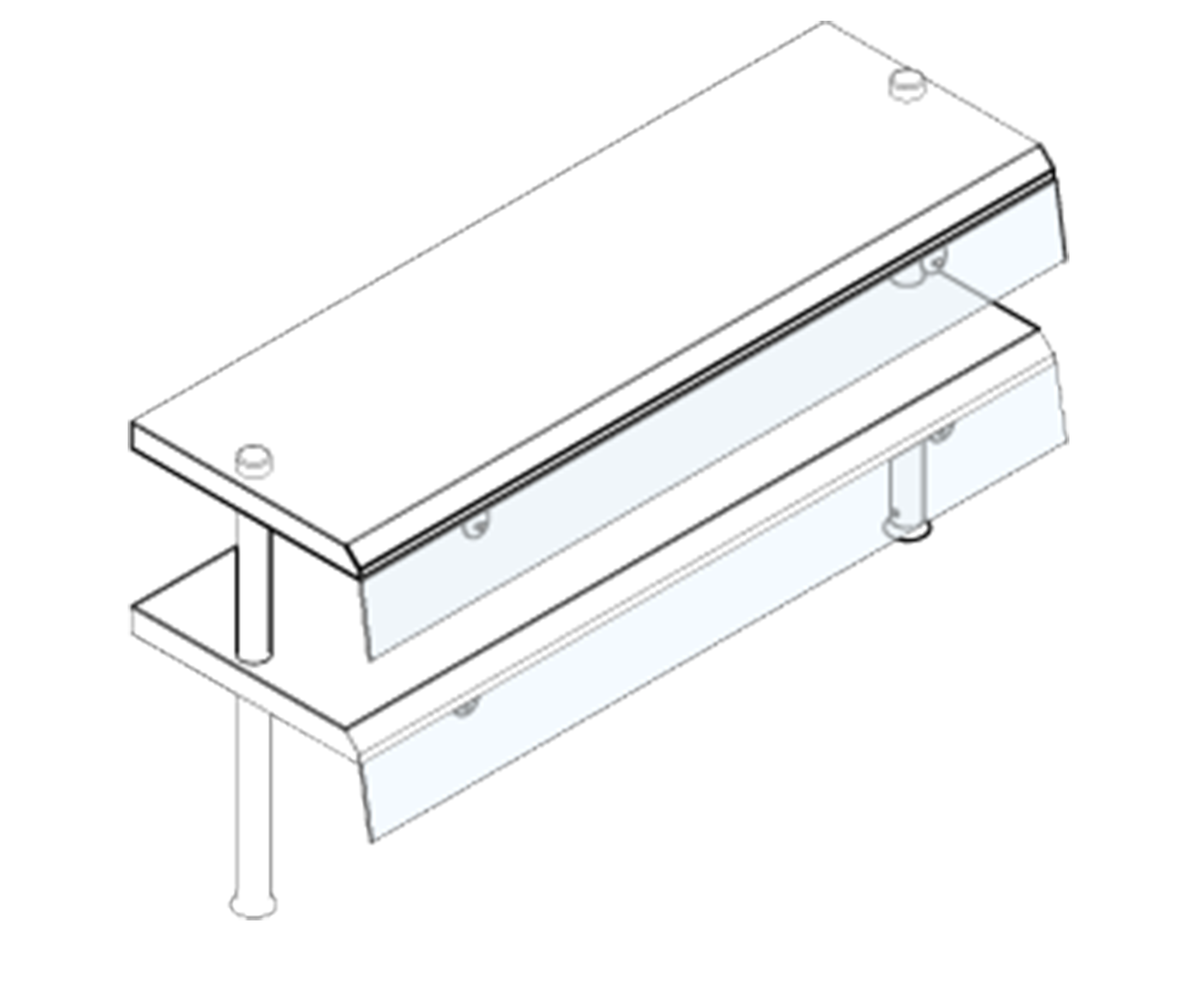 Two-tier display units - stainless steel with sneeze guard - Enodis